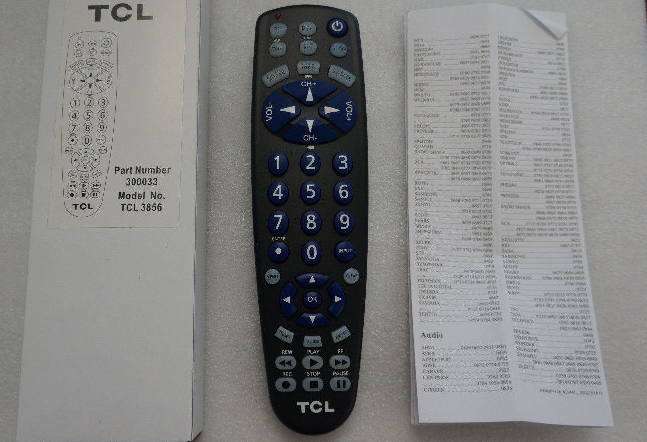 TCL TC043 TV, SAT, DVD, DVR DTV UNIVERSAL Remote For RCA Brand Control ...