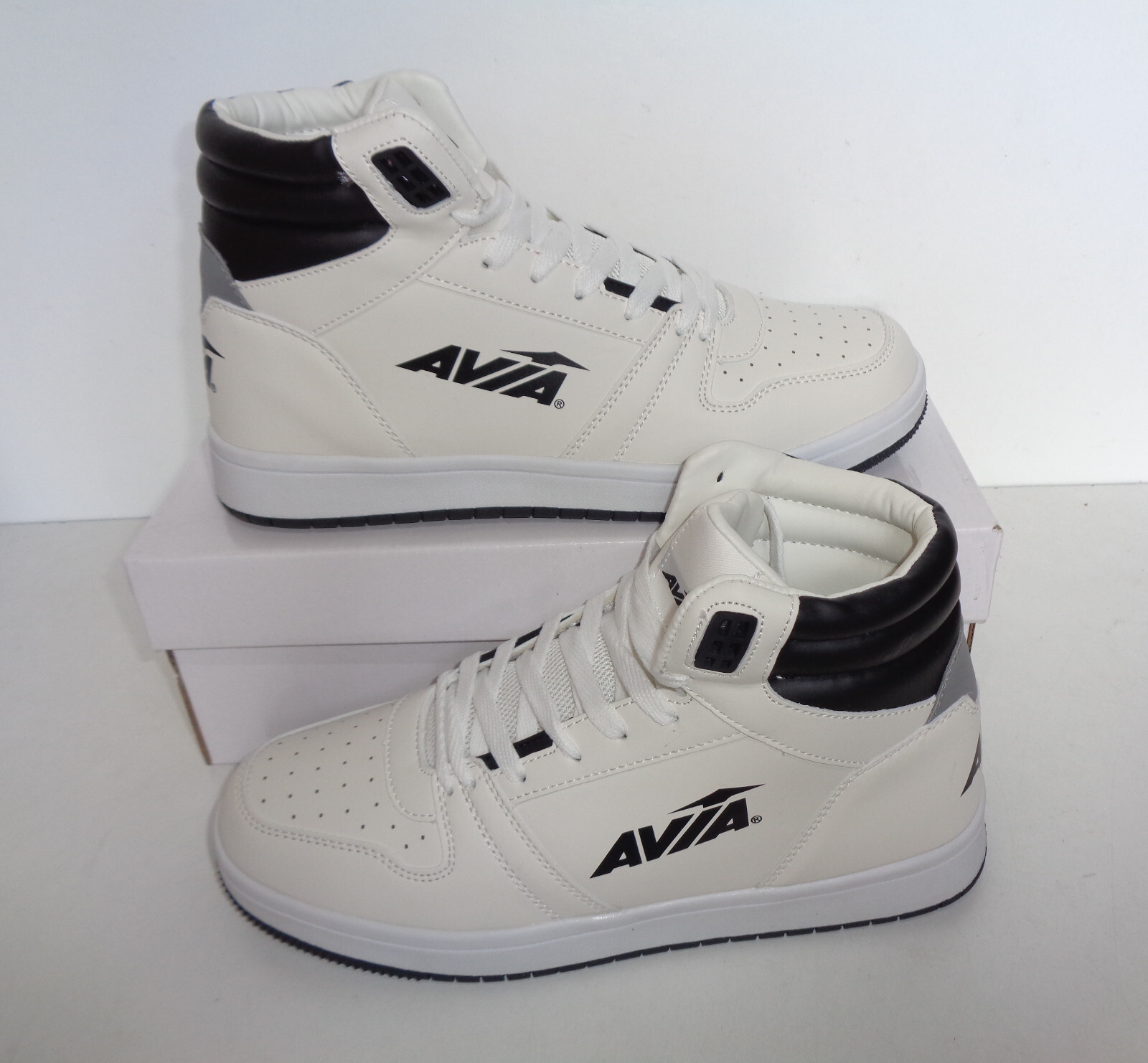 AVIA Mens White Black Trainers Mid Top Retro Casual Shoes New UK Sizes ...