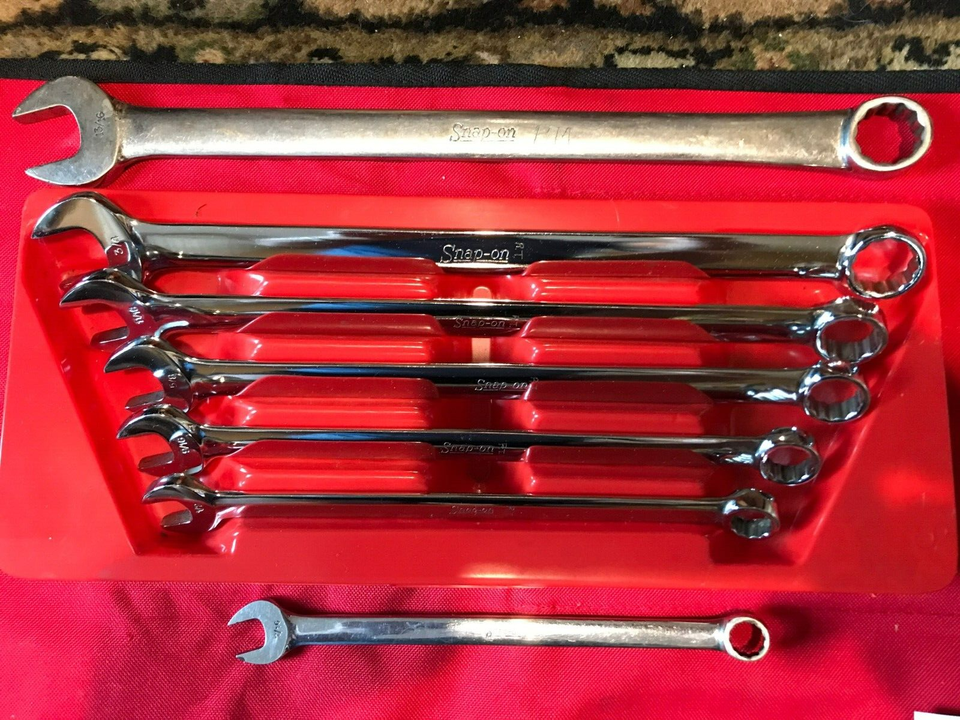 Snap-on 7pc 12-Point SAE Long Combination Wrench Set SNAP ON | 7/16"-13 ...