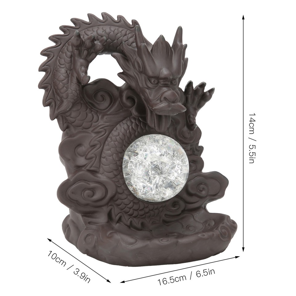 Dragon Backflow Incense Burner Ornament Red Porcelain Creative LED ...