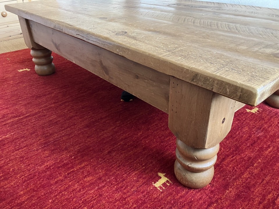 Large Rustic Solid Wood Coffee Table | eBay UK
