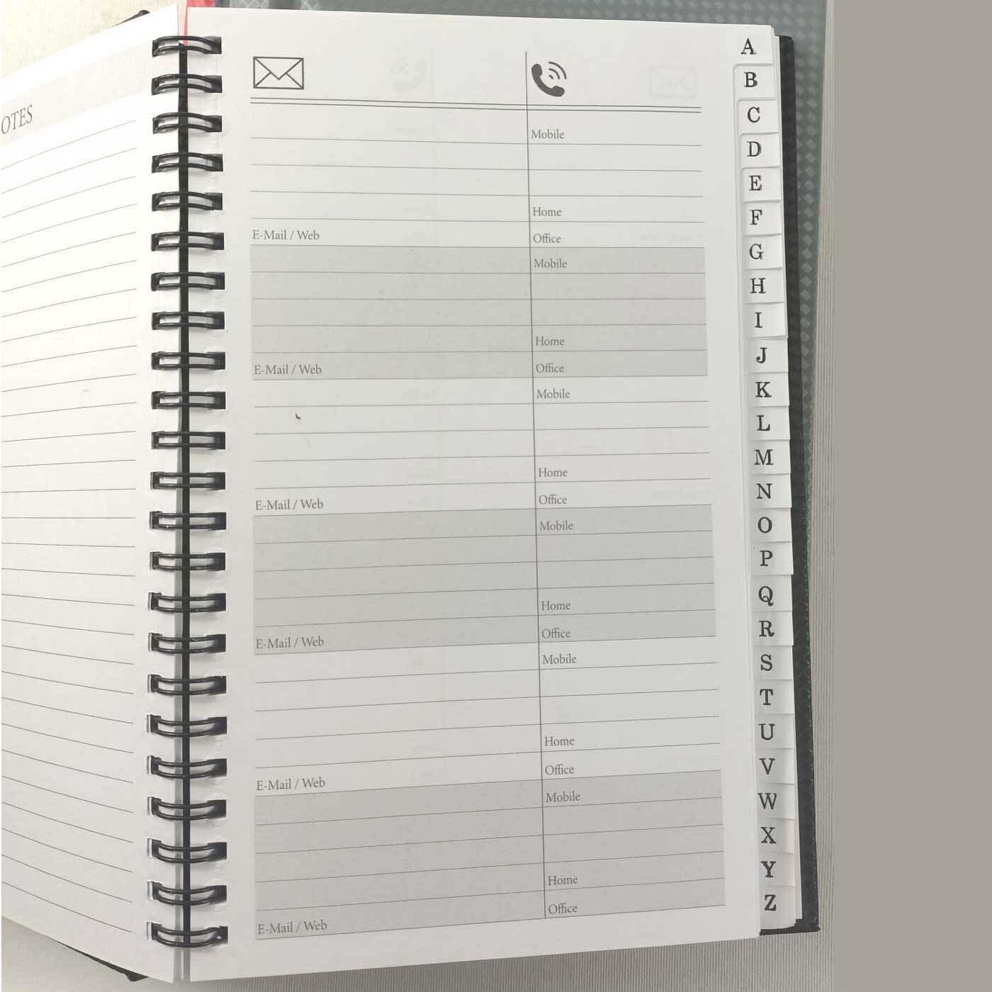 A5 Phone Address Book A-Z Notepad Hard Back Cover Office Telephone ...