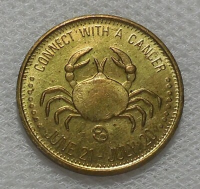 A VINTAGE RISQUE ZODIAC SIGN TOKEN CONNECT WITH A CANCER | eBay