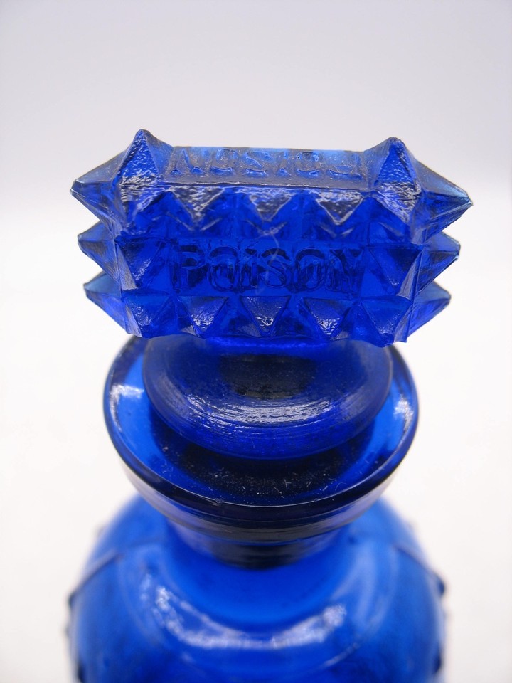 COBALT BLUE QUILTED POISON BOTTLE - BIMAL - 4 3/4" | eBay