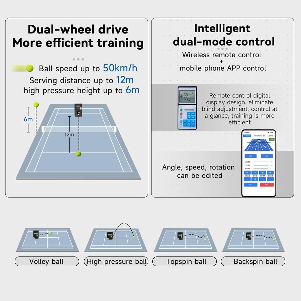 Intelligent Automatic Tennis Ball Machine Ball Launcher Practice ...