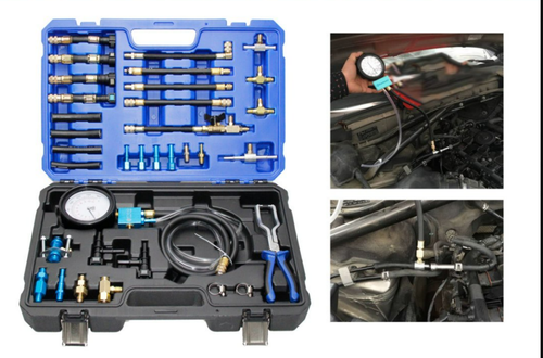 Universal Fuel Injection Pressure Tester Gauge Test Adapter Tool Kit 0 ...