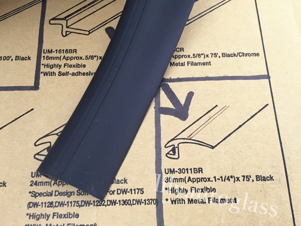 Flexline Universal Windshield Auto Glass Flexible Trim Rubber Molding ...