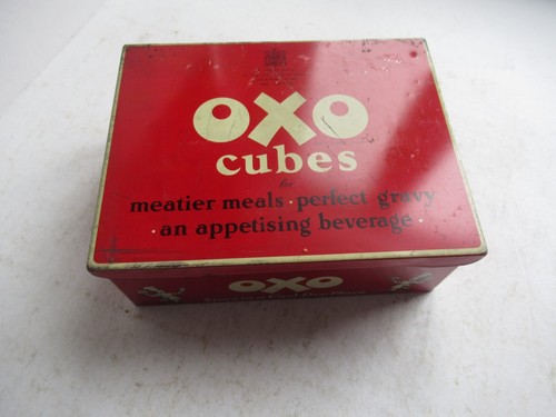 VINTAGE RED, OXO CUBES TIN. 24-6'S SIZE. LUNCH BOX. | eBay
