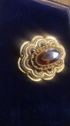 Vintage Elizabeth Reimer Victorian revival gold citrine brooch | eBay ...