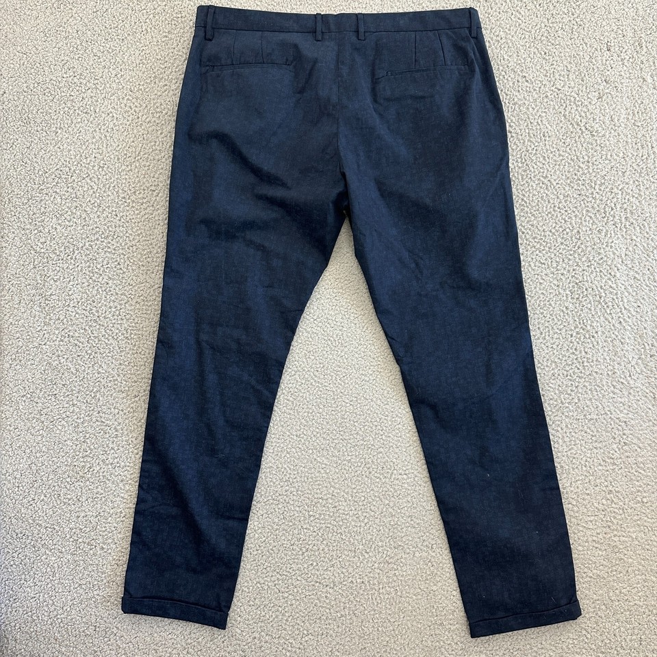 Rare Rabbit Trousers Mens 38x32 Chino Navy Blue High Quality Brand ...