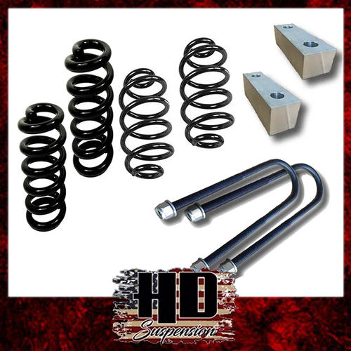 1963-1972 C10 K5 3"F 5"R Drop Kit Lowering Coils Springs Alumi Blocks ...