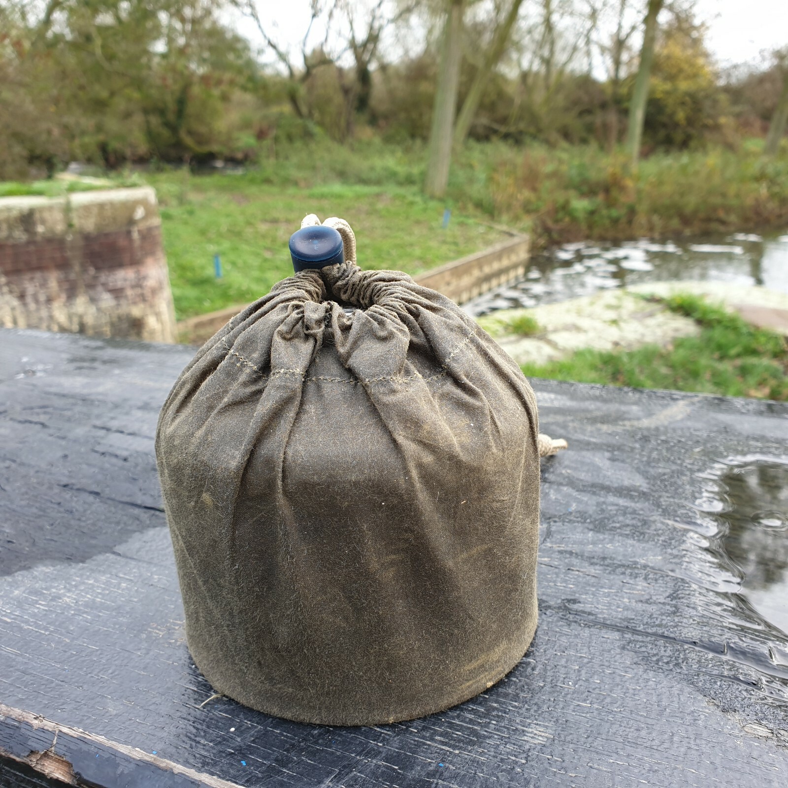 Waxed Canvas bag/pouch for Gas Canister 220g - gas stove camping stove ...