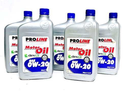 Proline 0W-20 Engine Motor Oil 5 Pack Fluid Kit Oil Change Synthetic 5 ...