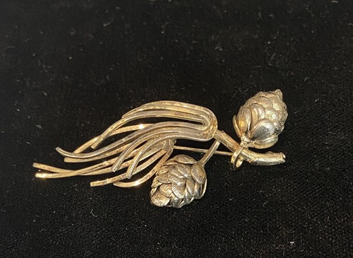Vintage Wells 1/20 12k Gold Filled Pine Cone on Branch Brooch Pin ...
