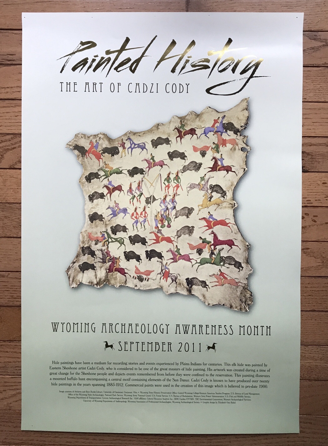 Wyoming Archaeology Awareness Month Artist Cadzi Cody Hide Painting ...