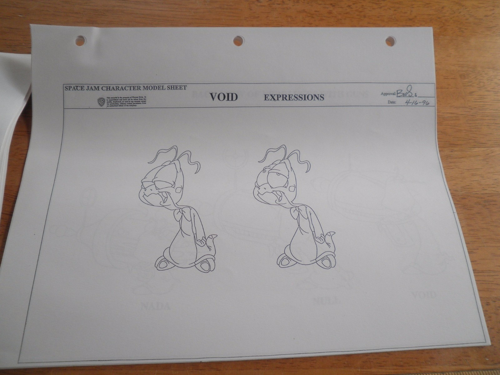 1995 Aliens Bupkus Void Space Jam model sheets for art designers ...