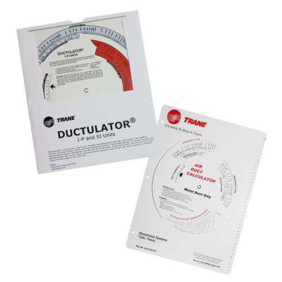 Ductulators Duct Sizing Calculator Slide Chart Graph I-P & SI Units ...