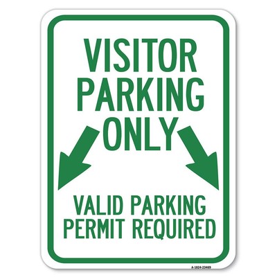 Parking Area Sign Visitors Parking Only, Valid Parking Permit Required ...