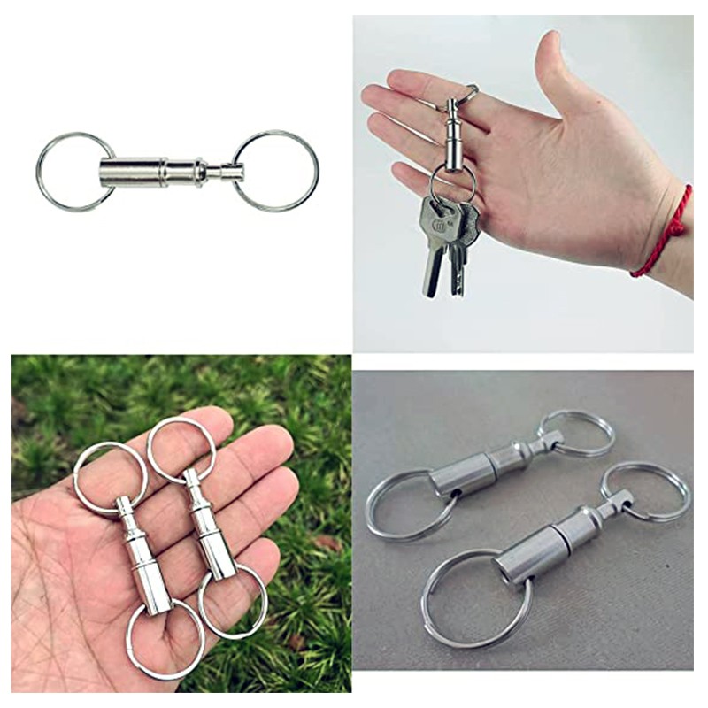 10Pcs Quick Release Detachable Keychain Pull Apart Snap Lock Dual Key ...