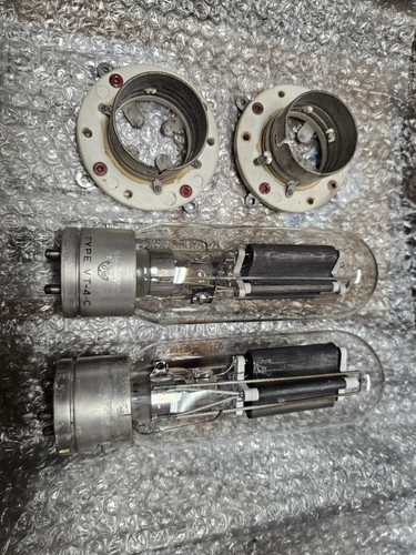 VT-4-C VT4C 211 Vacuum Tubes Pair with Tube Sockets for Audio or RF ...
