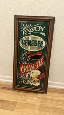 Vintage Genesee Cream Ale Beer Mirror BAR Glass Wall SIGN Size 22" x 11 ...