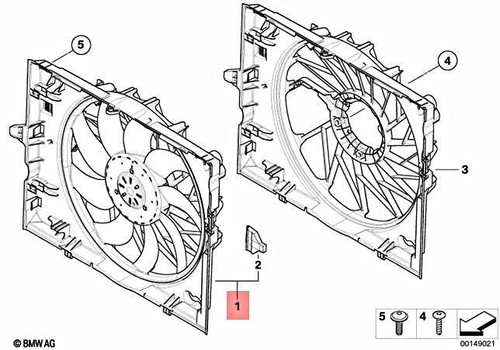 Genuine BMW E60 E60N E61 Radiator Condenser Cooling Fan 600W OEM ...