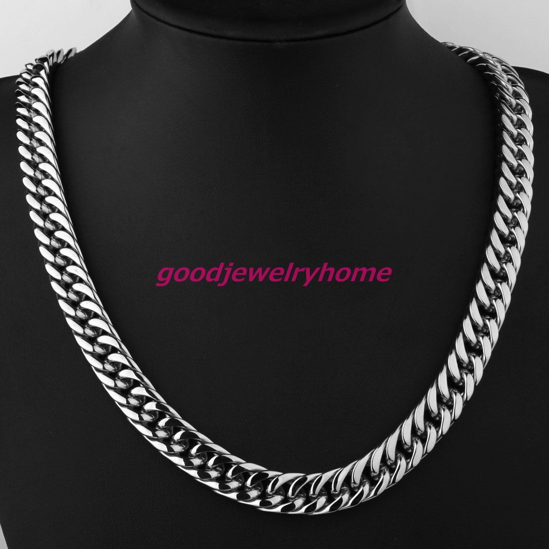 Top Quality Mens Chain 316L Stainless Steel Curb Cuban Link Necklace or ...