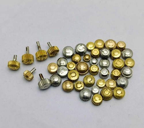 Lot of 44 OMEGA Watch Crowns Golden/Silver For Parts | eBay