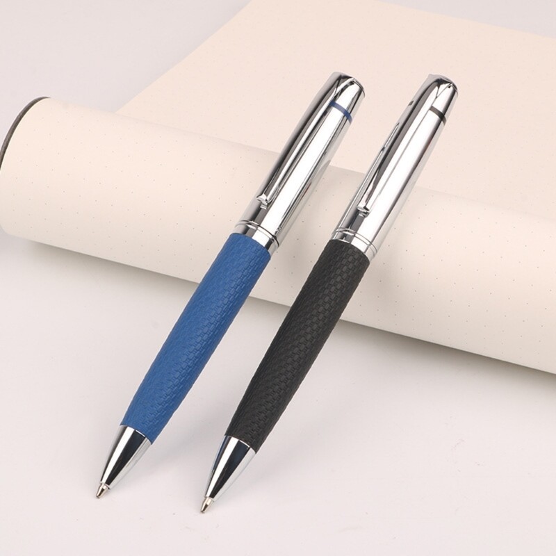 Twist Ballpoint Pen Metal PU Leather Ballpoint Pen Twist Action ...