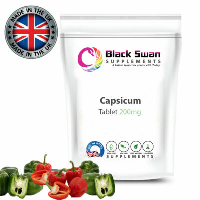 Capsicum 200mg Tablets, Black Swan Supplements UK | for Healthy Heart ...