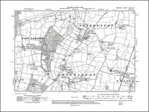 Old map East Carleton, Mulbarton, Swardeston, Swainsthorpe, Norfolk ...