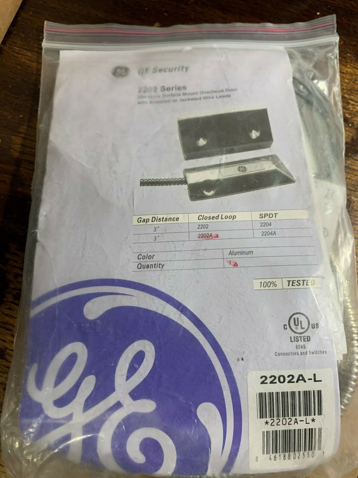 GE Security 2202 Series Miniature Overhead Door 2202A-L Magnetic ...