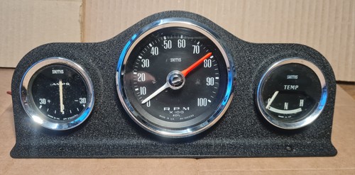 Classic Mini Rev Counter 80mm & Aux Gauges 52mm Holder Bracket Crackle ...