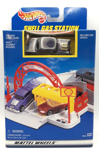 1999 Hot Wheels Shell Gas Station w/ Purple 1957 '57 Chevy NEW Vintage ...