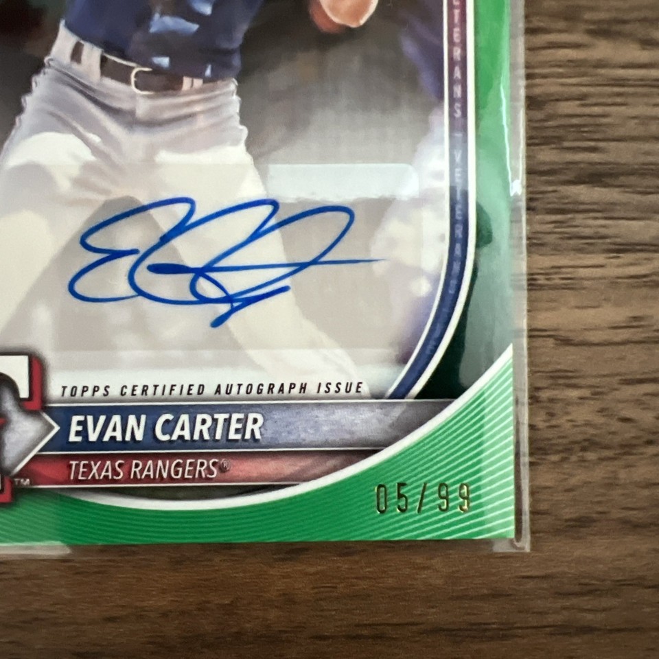 2025 Bowman - #PRV-EC Evan Carter Green Autograph Parallel /99 | eBay