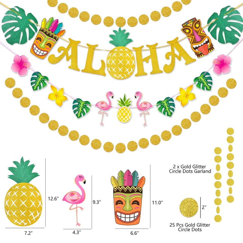 Hawaiian Luau Party Decorations, Tiki Banner Totem Aloha Banner Welcome ...