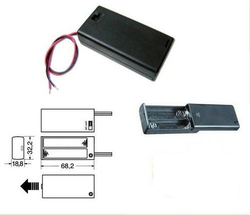 Contenitore Pile Portapile Batterie Porta Pile 2 STILO con Interruttore ...