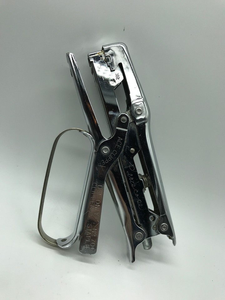 Vintage ACE Clipper Stapler Ace Fastener Co. Model No. 700 702 Made in ...