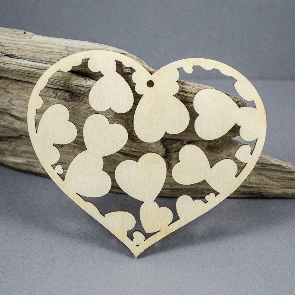 LARGE Heart Hearts Love Embellishment MDF Birch Plywood Laser Cut ...