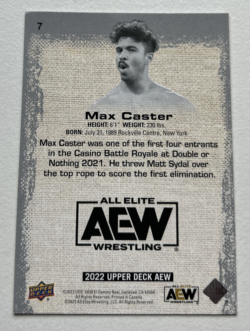 2022 Upper Deck AEW All Elite Wrestling - Gold #7 Max Caster for sale ...