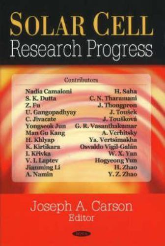 Solar Cell Research Progress by Joseph A. Carson (2008, Hardcover) for ...
