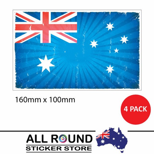 4 X Australian Flag Vintage sticker Australian Decal | eBay