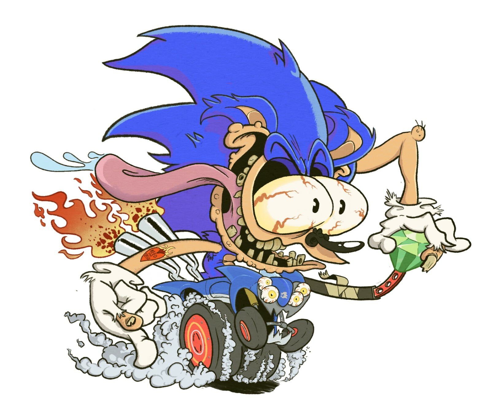 Rat Fink Sonic the Hedgehog 2"-6" Vinyl Decal Stickers | eBay