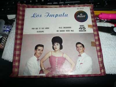 record 45 rare Latin Los Impala on Musart with rare card board Pic ...