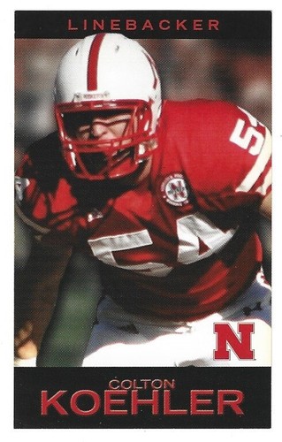 2009 Colton Koehler Nebraska Cornhuskers Huskers Pocket Schedule NRMT ...