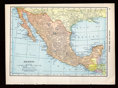 Pre-1900 - Map Of Mexico