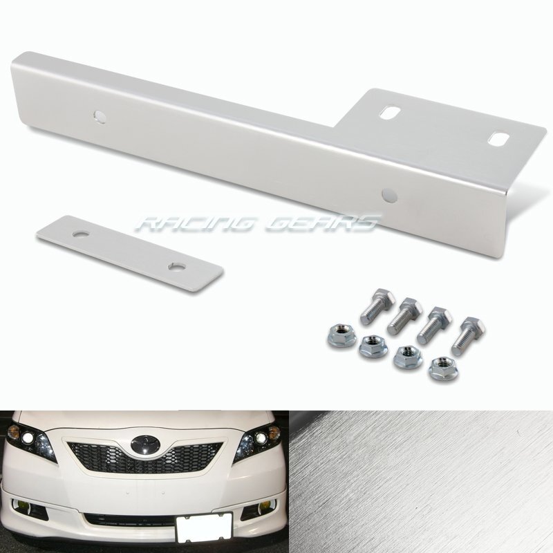 Universal Silver Front Bumper License Plate Mount Bracket Relocator ...