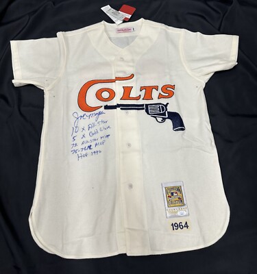 Joe Morgan Signed Authentic Houston Colt .45’s Mitchell Ness Stat ...