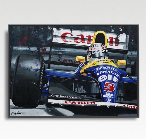 NIGEL MANSELL F1 A3 print from painting by Greg Tillett poster Formula ...