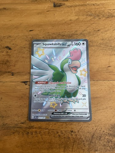 Squawkabilly ex - Paldean Fates 223/091 Shiny Ultra Rare Pokemon Card ...
